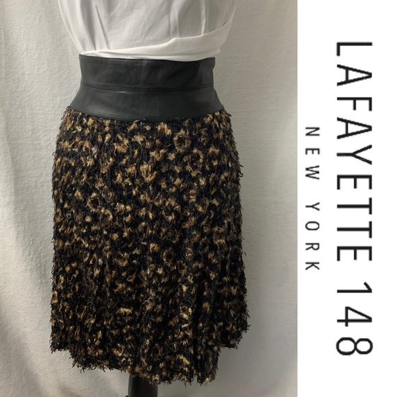 Lafayette 148 New York | Skirts | Lafayette 48 Silk Leather Skirt ...